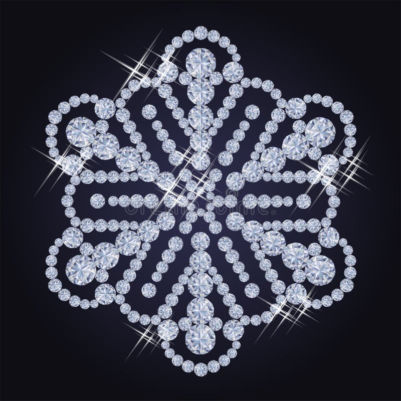 Diamond Xmas Snow Flake, Vector Stock Vector - Illustration of luxury ...