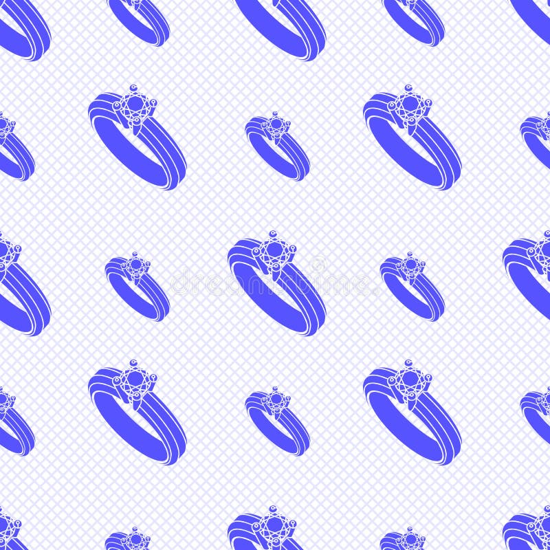 Diamond Solitaire Engagement Rings Seamless Stock Vector - Illustration ...