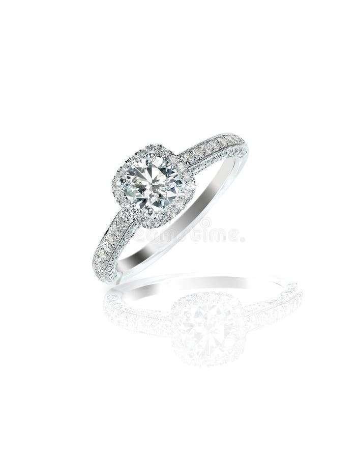 Diamond Solitaire Engagement Wedding Ring Stock Image - Image of ...