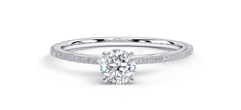 Diamond Solitaire Engagement Wedding Ring Isolated on White. Wedding ...