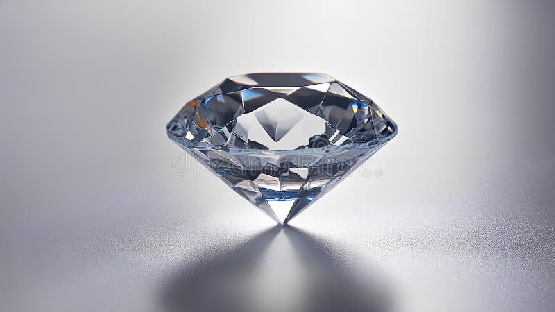 The Diamond Sparkles and Emits Rays. Diamond on a Light Surface, Close ...