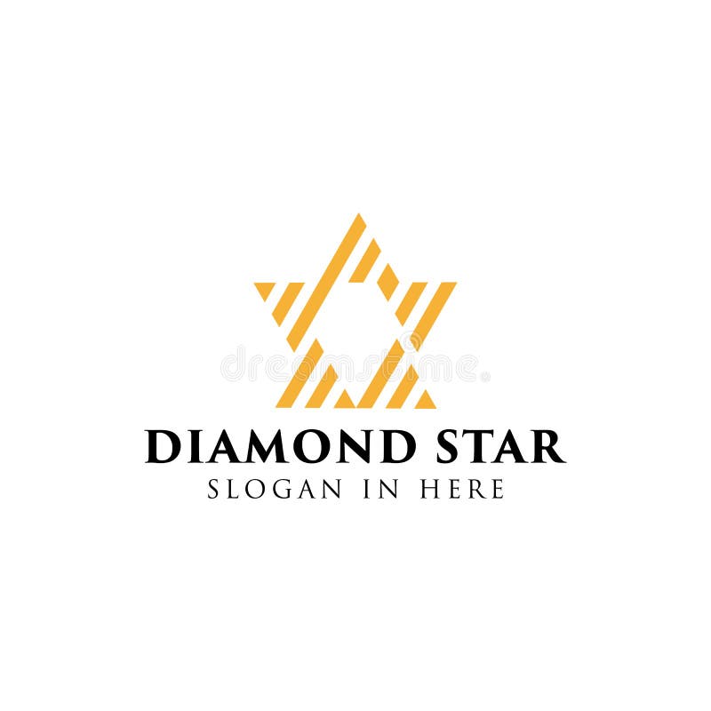 Diamond Star Logo with Strip Line Art Style Stock Vector - Illustration ...