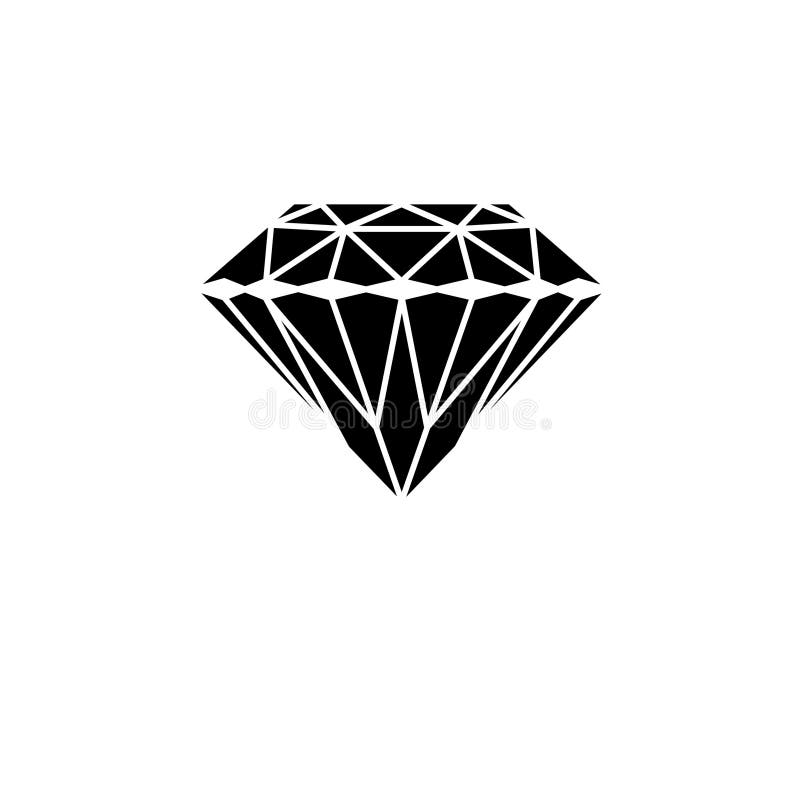 Diamond Stone, Gemstone, Jewel Solid Flat Vector Icon Isolated on White ...
