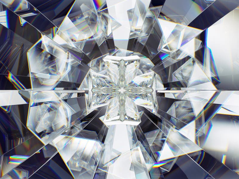 Diamond Structure Extreme Closeup and Kaleidoscope Stock Photo - Image ...