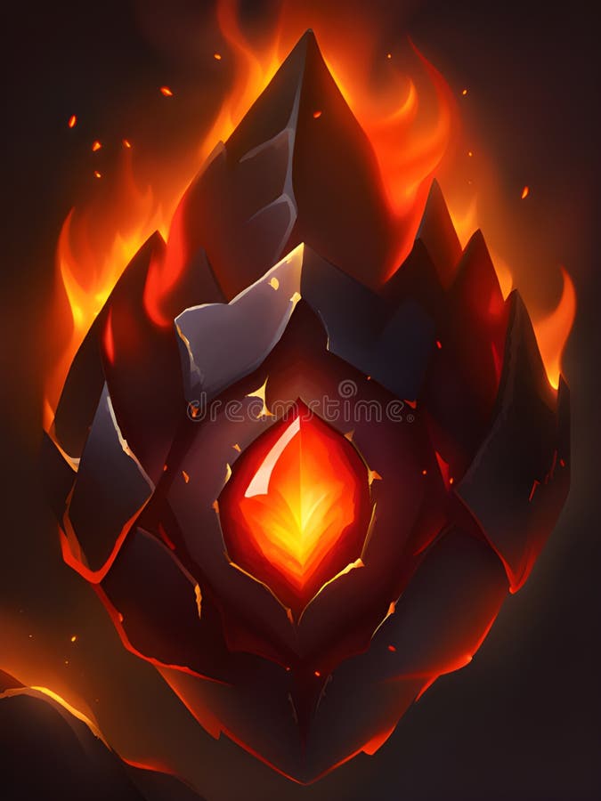 A Diamond Surrounded by Fire and Flames Stock Illustration ...