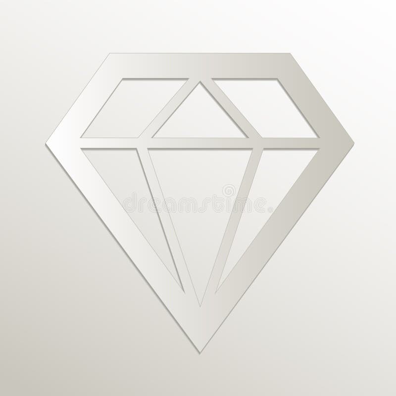 Diamond Symbol Icon, Card Paper 3D Natural Stock Vector - Illustration ...