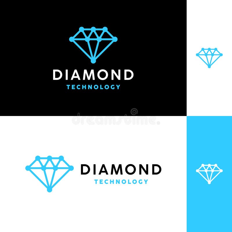 Diamond Tech Logo Technology Design Digital Connection Vector Graphic Symbol for Business Stock ...