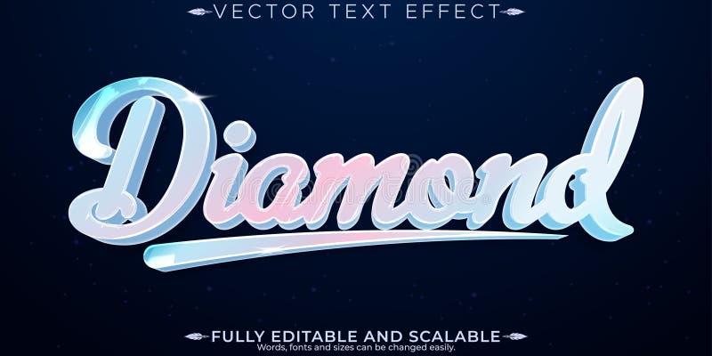 Diamond Text Effect, Editable Luxury and Elegant Text Style Stock ...