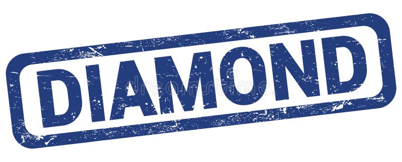 DIAMOND Text Written on Blue Rectangle Stamp Stock Illustration ...