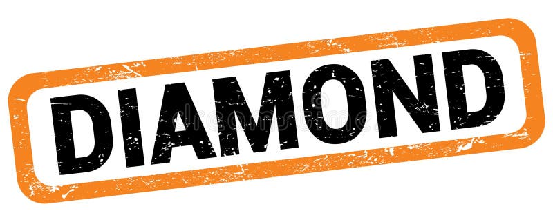 DIAMOND Text Written on Orange-black Rectangle Stamp Stock Illustration ...