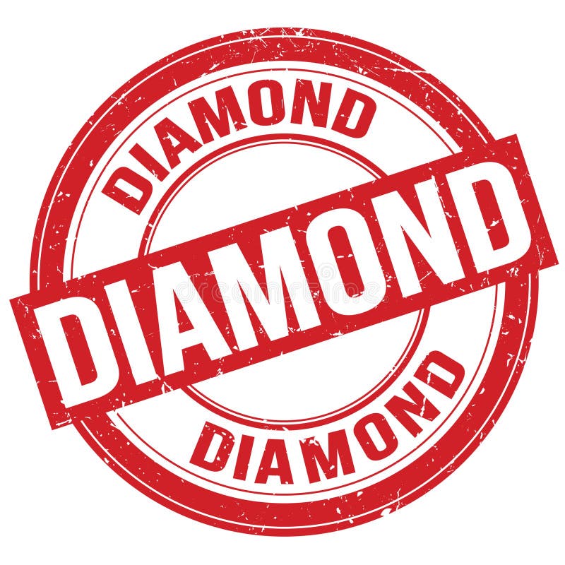 DIAMOND Text Written on Red Round Stamp Sign Stock Illustration ...