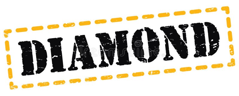 DIAMOND Text Written on Yellow-black Stamp Sign Stock Illustration ...