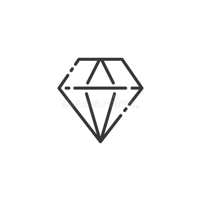 Diamond Thin Line Icon, Jewel and Brilliant, Gemstone Sign, Vector ...