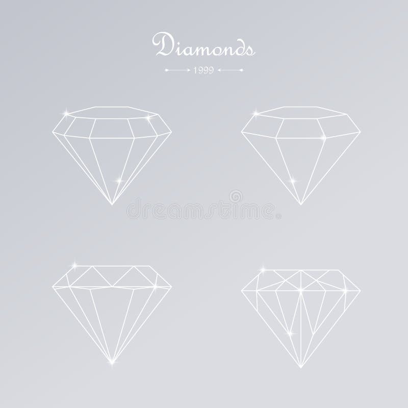 Diamond vector icons set. stock vector. Illustration of fashion - 61667996