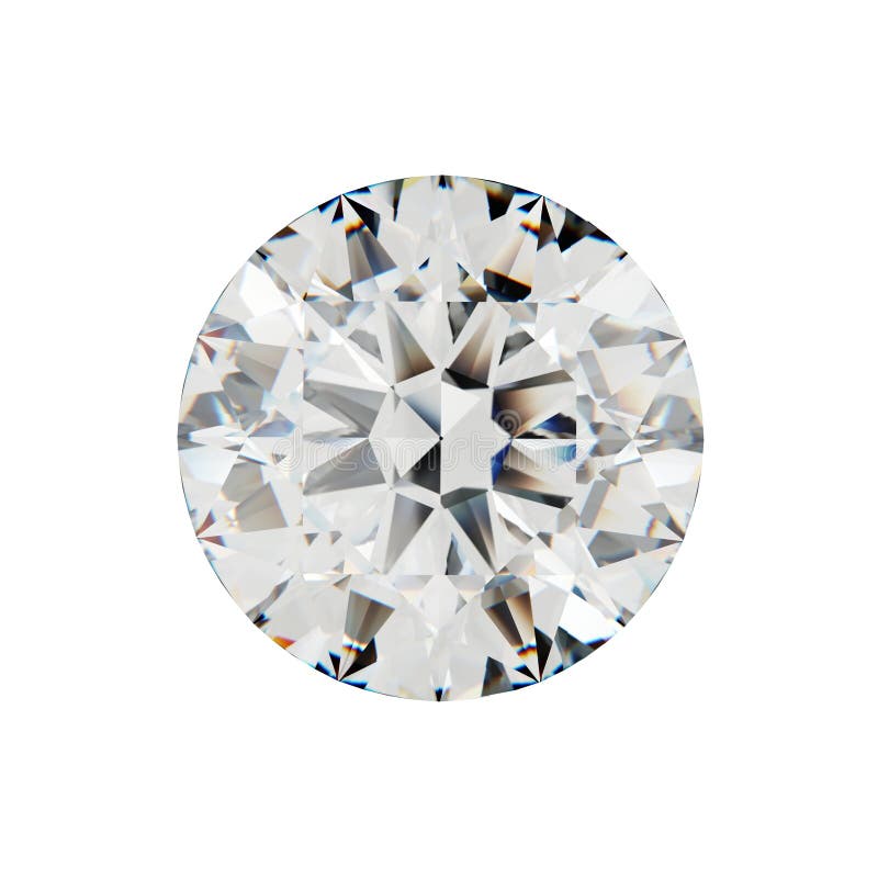 Diamond Top View with Dispersion Isolated on White Background, 3d ...