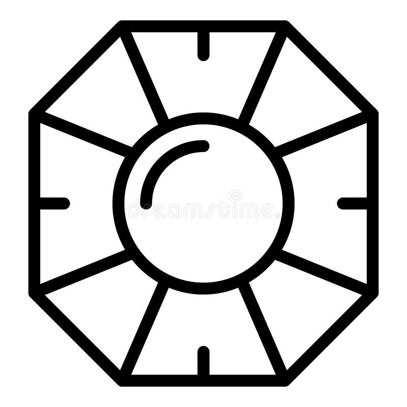 Diamond Top View Icon, Outline Style Stock Vector - Illustration of ...