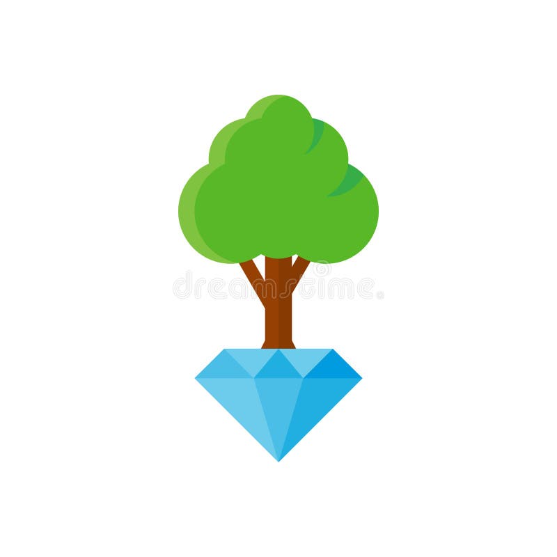 Diamond Tree Logo Icon Design Ilustração do Vetor - Ilustração de ...