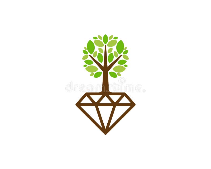 Diamond Tree Logo Icon Design Ilustración del Vector - Ilustración de ...