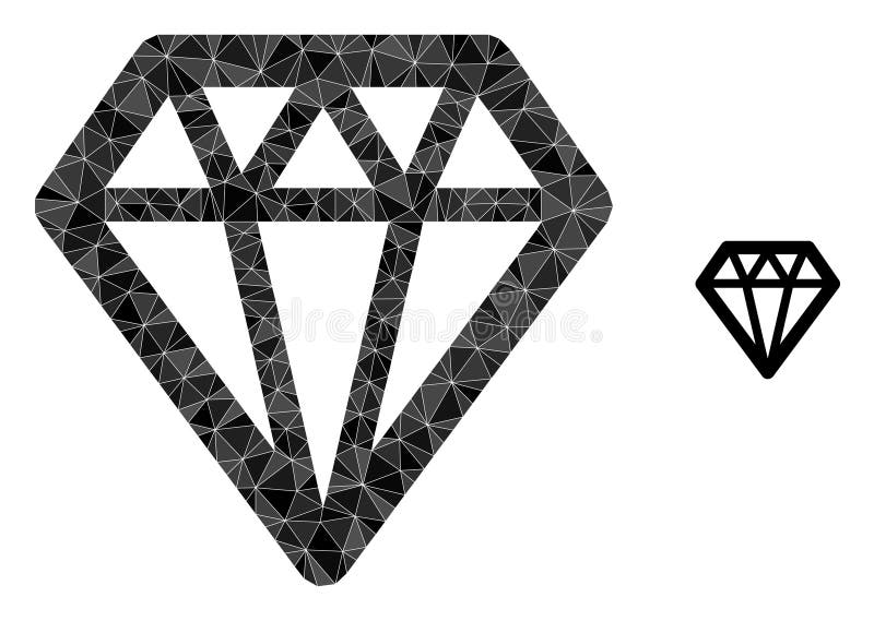 Diamond Triangle Lowpoly Flat Icon Stock Vector - Illustration of ...