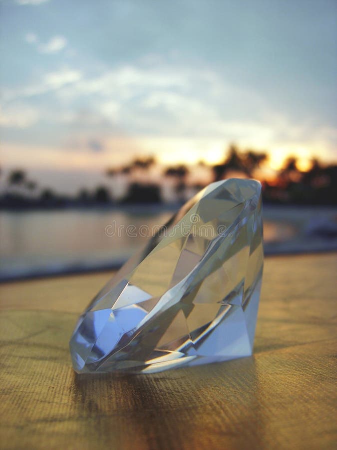 Diamond with Tropical Sunset Stock Image - Image of extraordinary ...