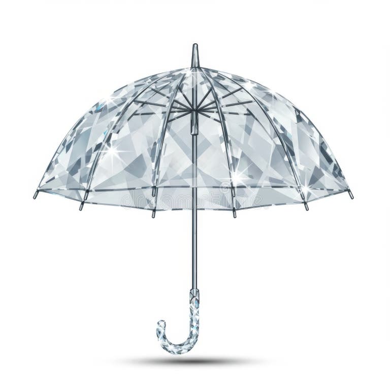 Diamond Umbrella: Crystal Clear Luxury Accessory Stock Illustration ...