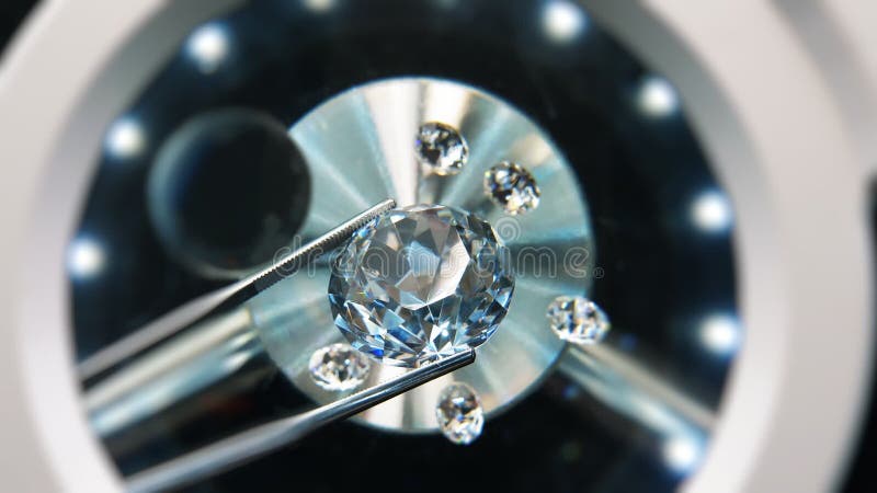 Diamonds Under Magnifying Glass Stock Video - Video of carat, luxury ...