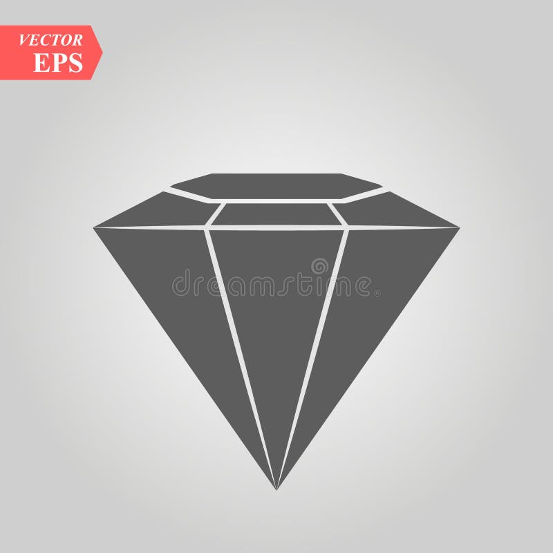 Diamond Vector Icon, Flat Design Best Vector Icon Stock Illustration ...