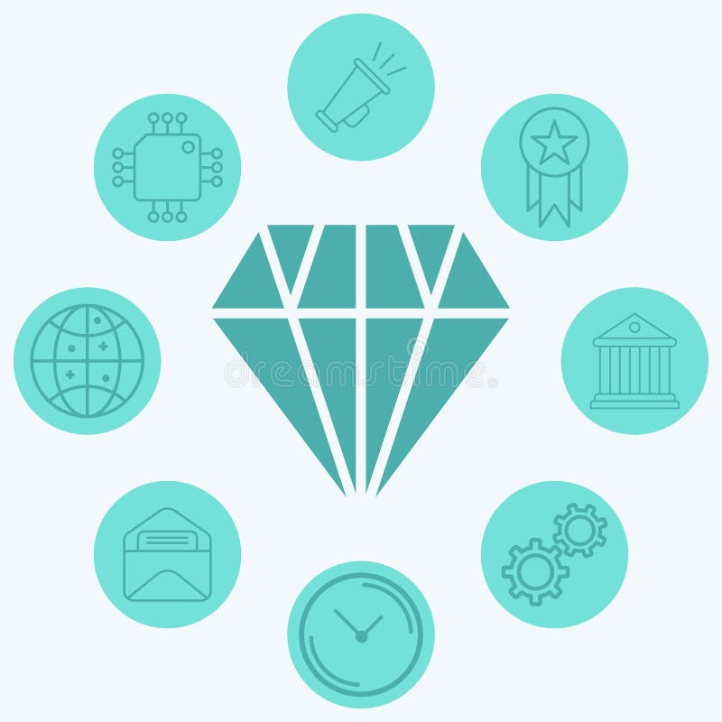 Diamond Vector Icon Sign Symbol Stock Illustration - Illustration of ...