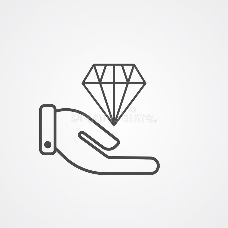 Diamond Vector Icon Sign Symbol Stock Vector - Illustration of outline ...