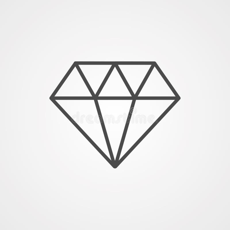 Diamond Vector Icon Sign Symbol Stock Vector - Illustration of jewel ...