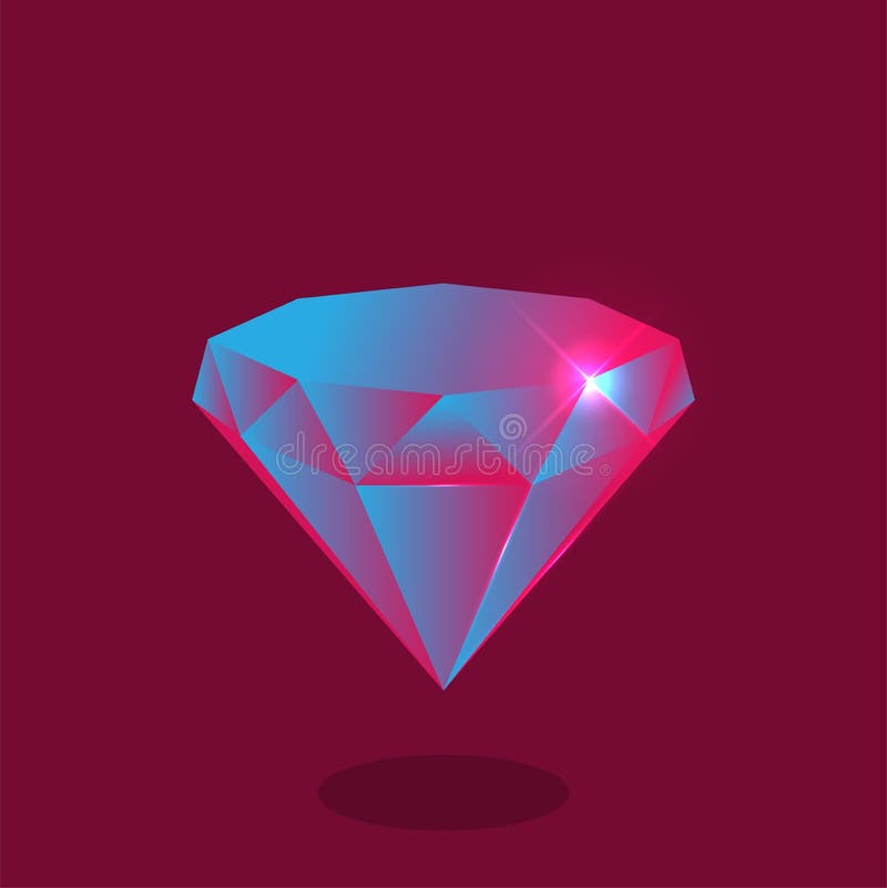 Diamond Vector Illustration in Flat Design Stock Vector - Illustration ...