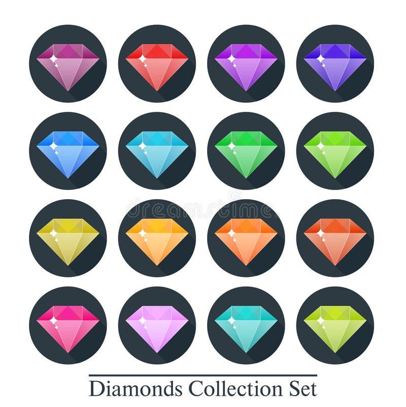 Diamond Vector Illustration in Flat Design Stock Vector - Illustration ...