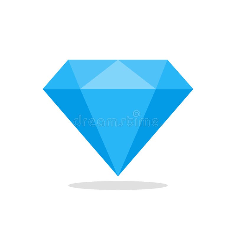 Diamond Vector Illustration. Jewelry Crystal Blue Icon Stock Vector ...
