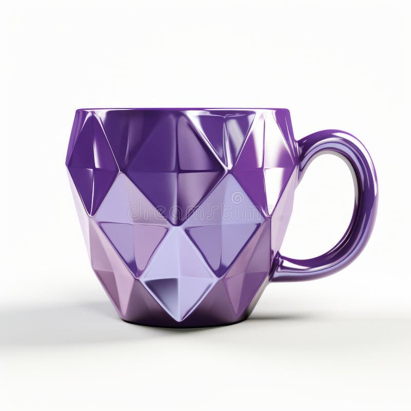 Diamond Violet Crystal Mug - Unique 3d Printed Monochromatic Design ...