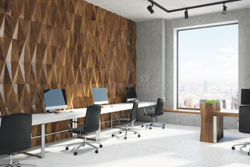 Diamond Wall Pattern Open Office, Corner Stock Illustration ...