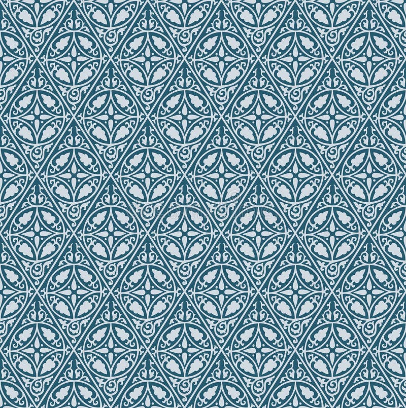 Seamless Vintage Wallpaper Pattern Stock Vector - Illustration of leafs ...