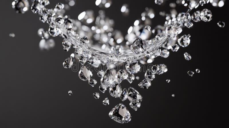 Diamond Water Droplets Cascading Downward in Motion Stock Illustration ...