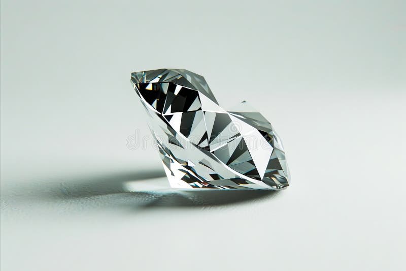 A Diamond is on a White Surface Stock Photo - Image of gemstone ...