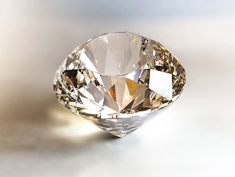 A Diamond on a White Surface with a Light Shining through it Stock ...