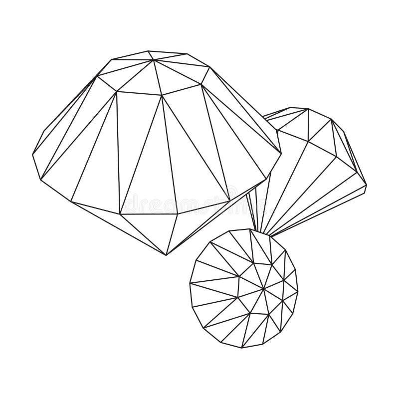 Diamond Wireframe Low Poly Mesh Stock Vector - Illustration of polygon ...