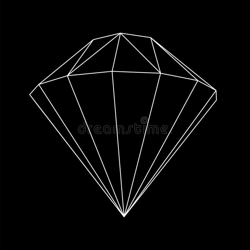 Diamond Wireframe Low Poly Mesh Stock Vector - Illustration of sign ...