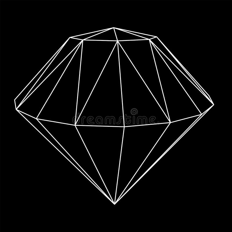 Diamond Wireframe Low Poly Mesh Stock Vector - Illustration of ...