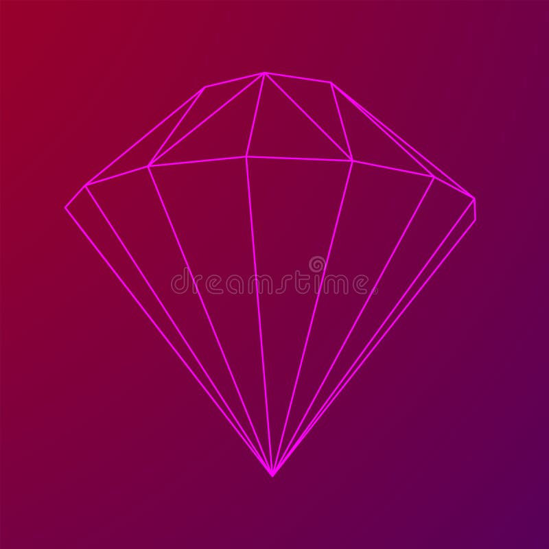 Diamond. Low Poly Wireframe Mesh. Jewelry, Gem, Luxury and Rich Symbol ...