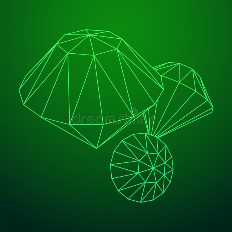 Diamond Wireframe Low Poly Mesh Stock Vector - Illustration of jewelery ...