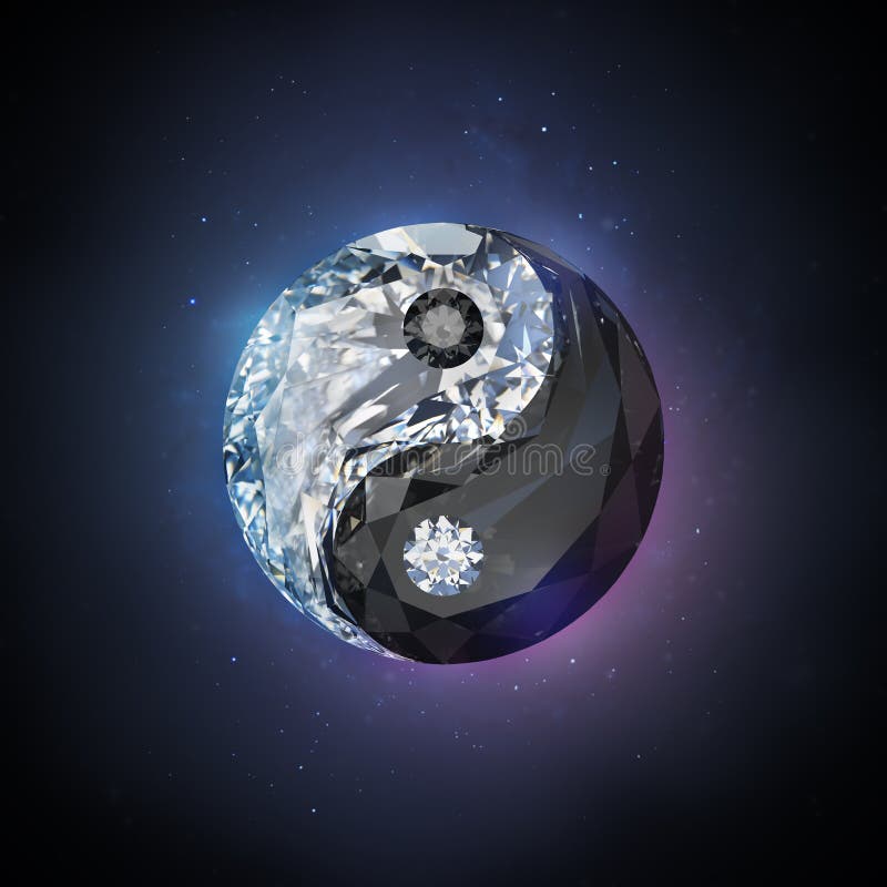 Diamond yin yang stock illustratie. Illustration of teken - 157380919