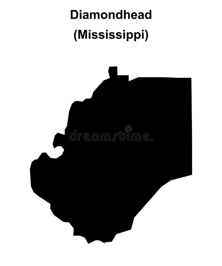 Diamondhead outline map stock vector. Illustration of blank - 387461497