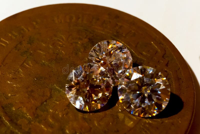 Diamonds are Artificial on Metal Stand Stock Photo - Image of isolated ...