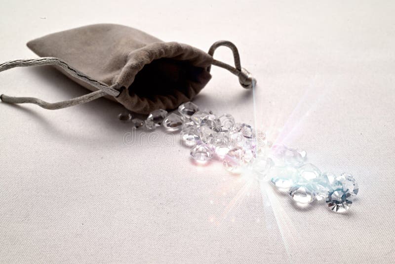 Diamonds with bag stock image. Image of necklace, finger - 308209151