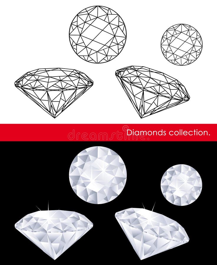 Diamonds collection stock illustration. Illustration of beautiful ...