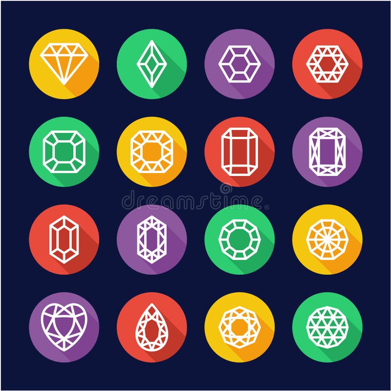 Diamonds or Diamond Shapes Icons Thin Line Vector Illustration Set ...